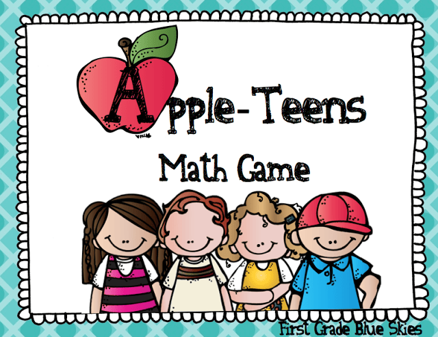 Appleteens! Free Math Game to Practice Teen Numbers : Blue Skies with ...