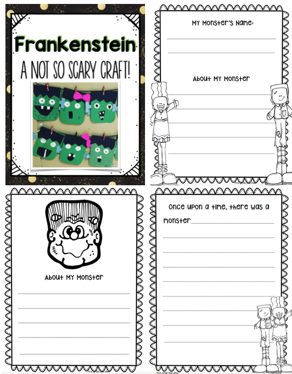 Frankenstein Halloween Craft Freebie : Blue Skies with Jennifer White