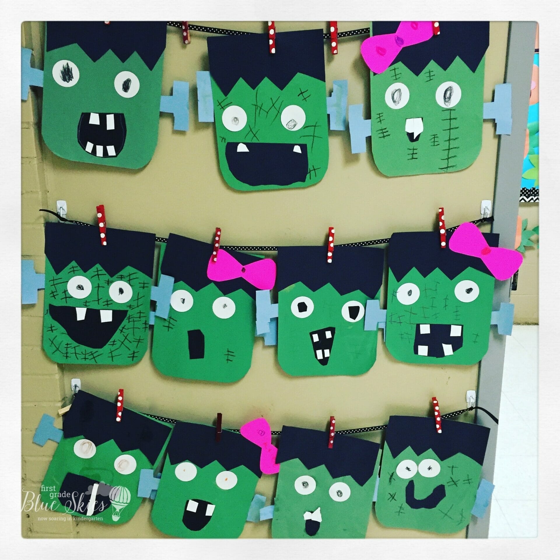 Frankenstein Halloween Craft Freebie : Blue Skies with Jennifer White