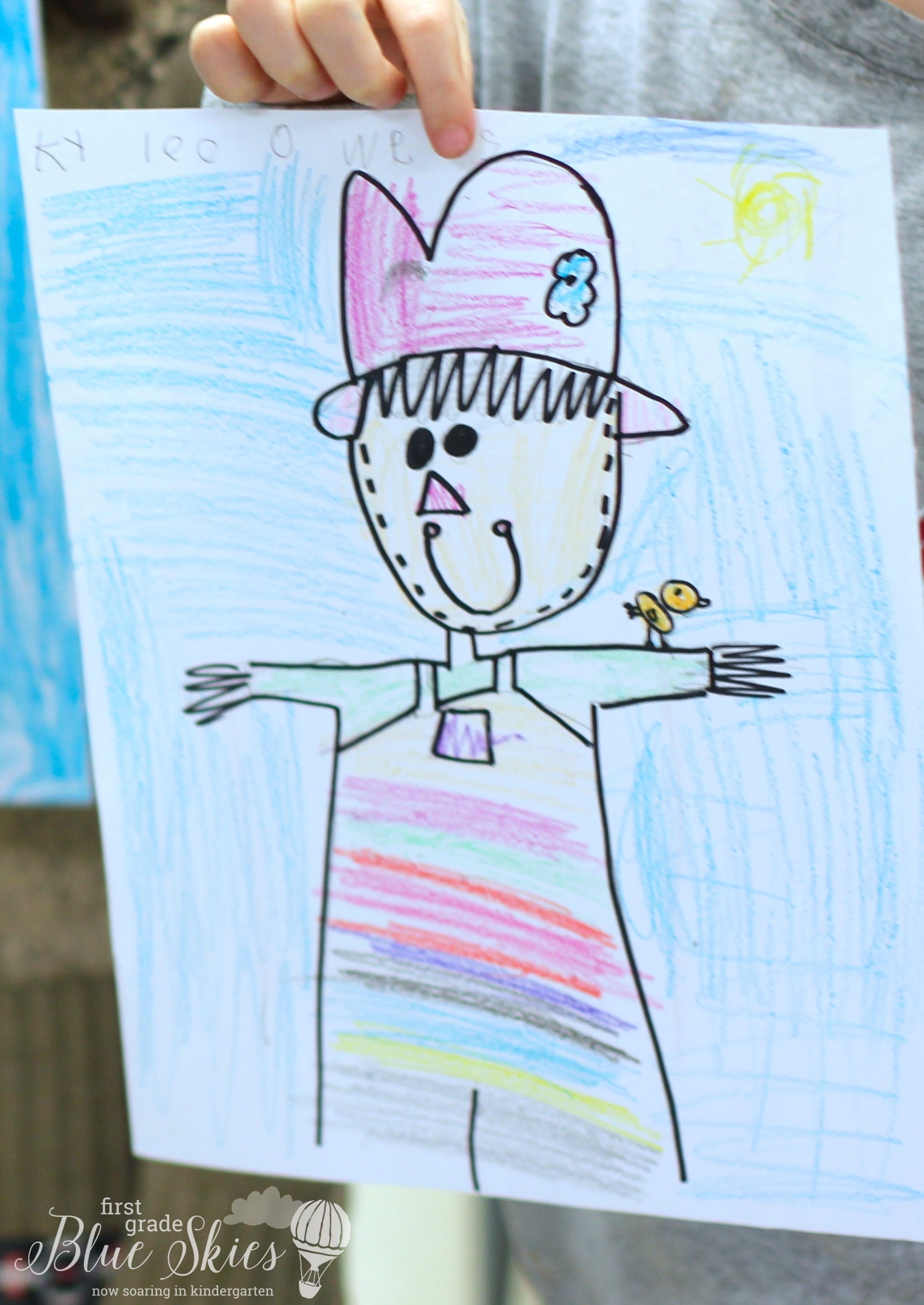 Scarecrow Directed Drawing : Blue Skies with Jennifer White