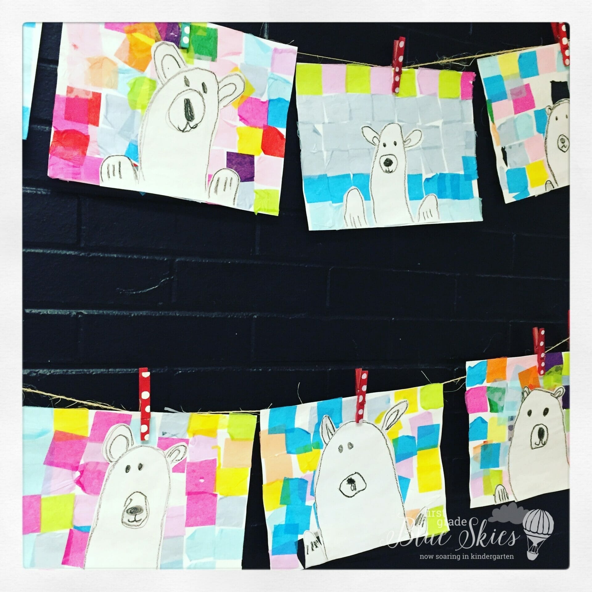 Polar Bear Collage Craft : Blue Skies with Jennifer White