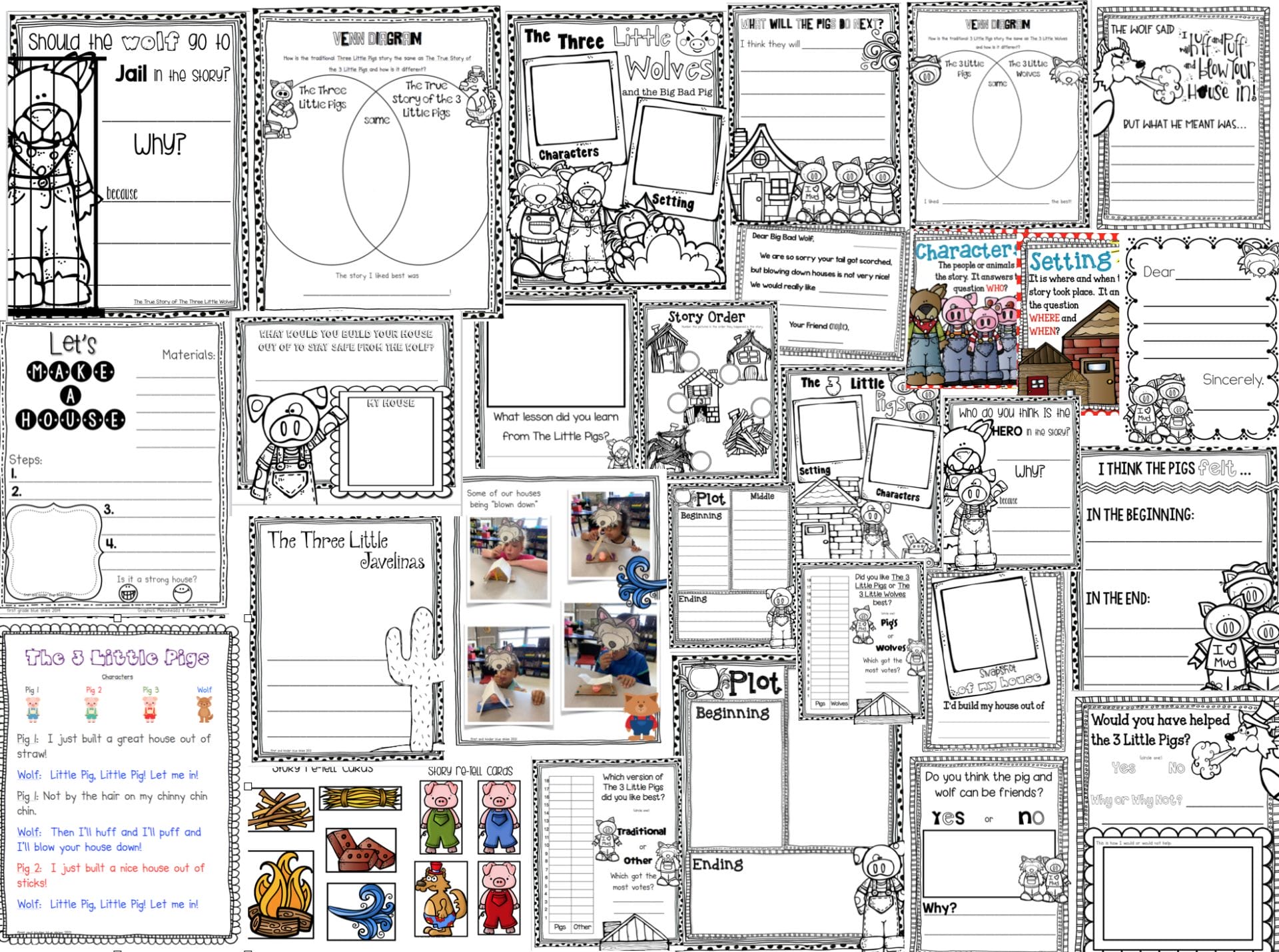 The Three Little Pigs Book Companion : Blue Skies with Jennifer White