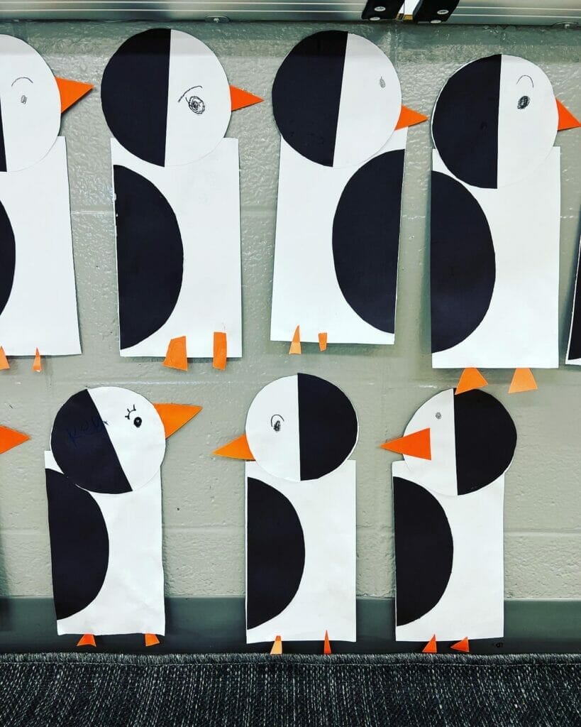 Easy Shape Penguin Craft Blue Skies with Jennifer White